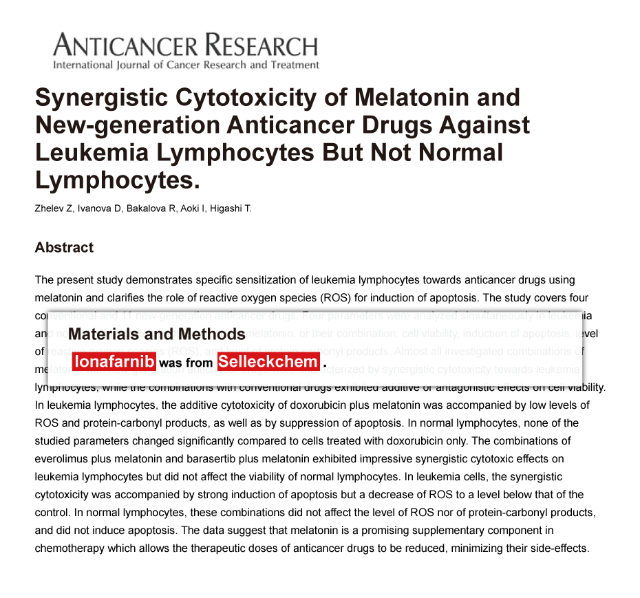 Lonafarnib (SCH66336) | 购买Transferase 抑制剂 - Selleck