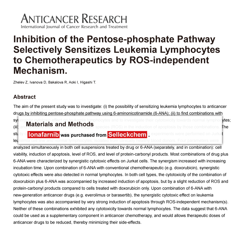 Lonafarnib (SCH66336) | 购买Transferase 抑制剂 - Selleck
