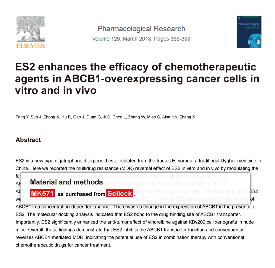 MK571 | Leukotriene Receptor 抑制剂 | 现货供应 | 美国品牌 | 免费采购电话400-668-6834