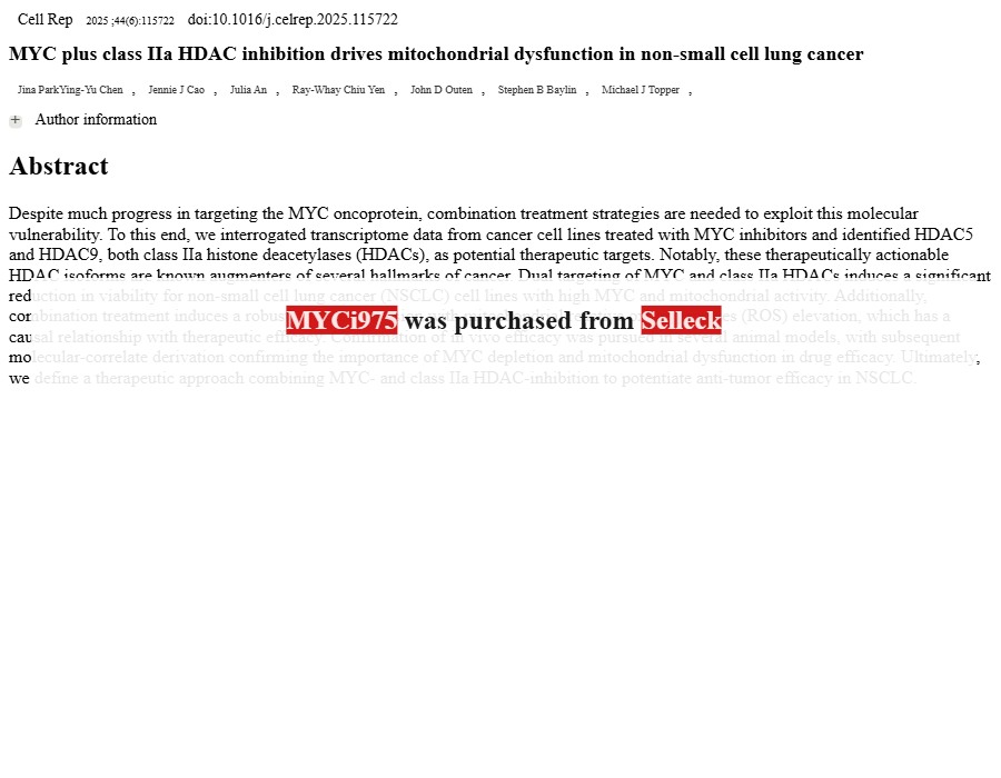 Myc 拮抗剂 | Myc 抑制剂 | Myc 激动剂 | Myc 激活剂