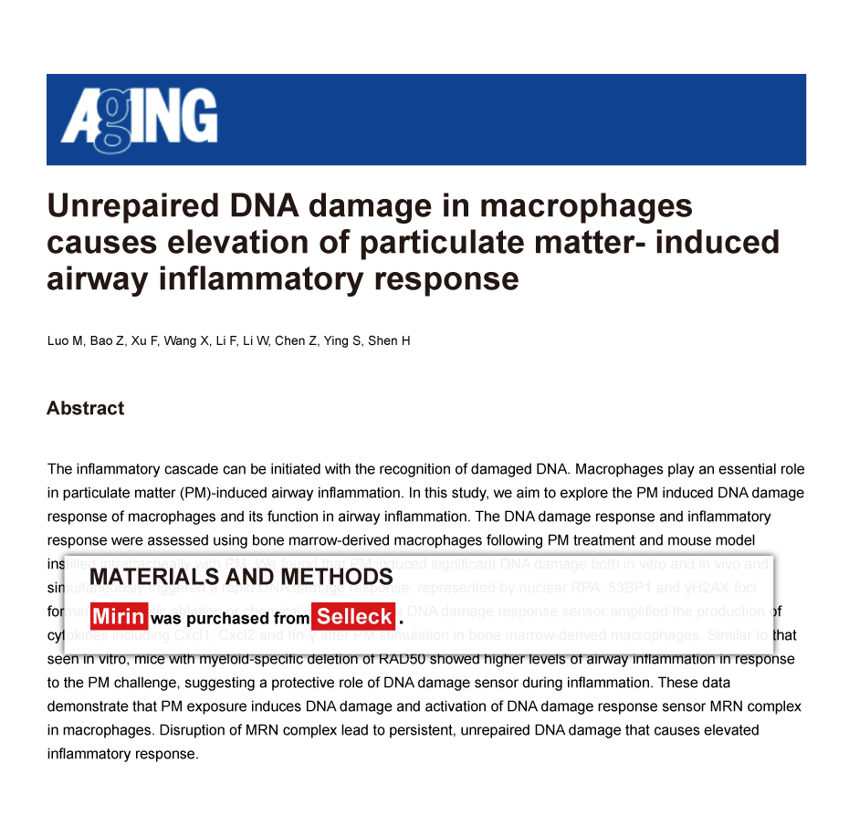 ATM/ATR抑制剂 | ATM/ATR Inhibitor