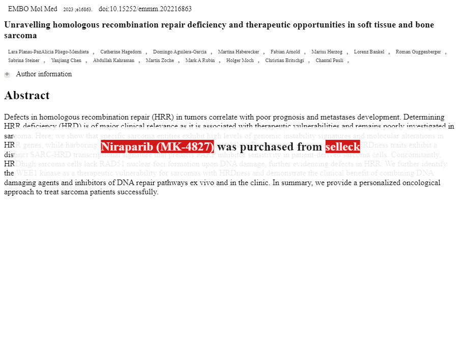 PARP抑制剂 | PARP Inhibitor