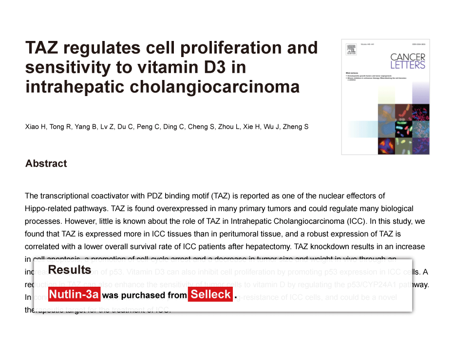 Nutlin-3a | 购买Mdm2 抑制剂 - Selleck