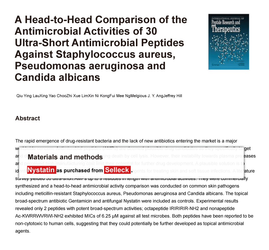 购买Nystatin (Fungicidin) | 哺乳动物细胞培养抗生素 inhibitor | 价格 | IC50 | 只能用于研究