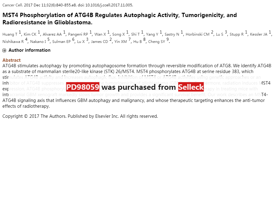 PD98059 | 99.92%(HPLC) | In Stock | MEK inhibitor