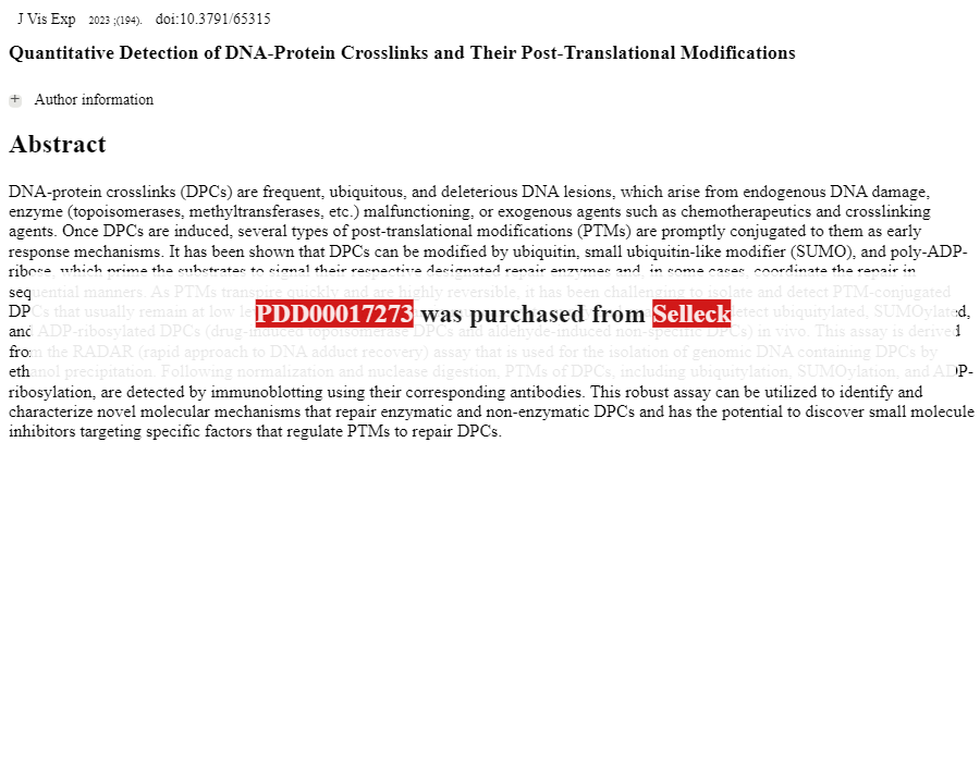 PARG 拮抗剂 | PARG 抑制剂 | PARG 激动剂 | PARG 激活剂