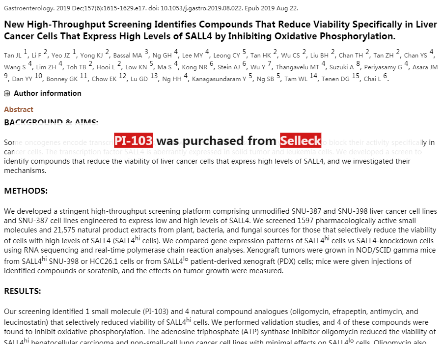 PI-103 | 购买PI3K 抑制剂 - Selleck