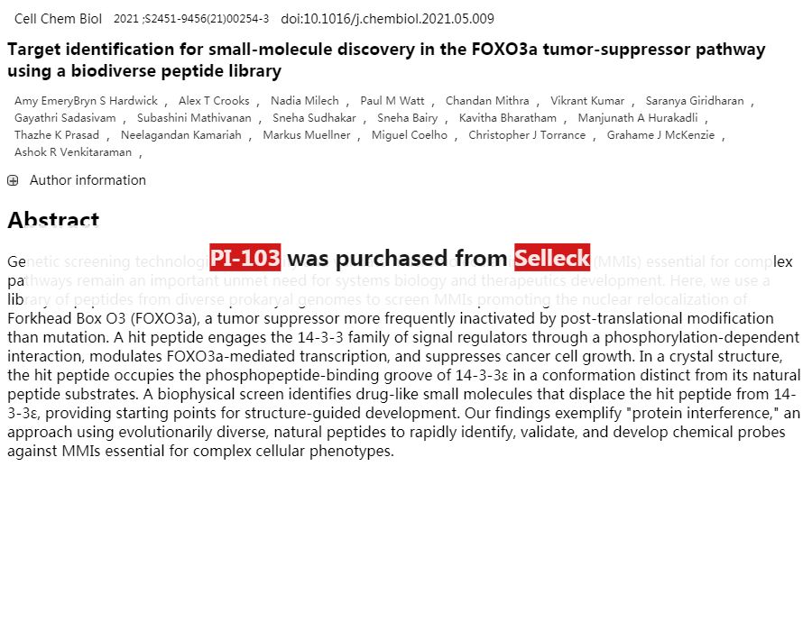 PI-103 | 购买PI3K 抑制剂 - Selleck