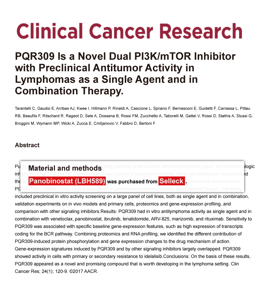 Panobinostat (LBH589) | HDAC 抑制剂 | 现货供应 | 美国品牌 | 免费采购电话400-668-6834