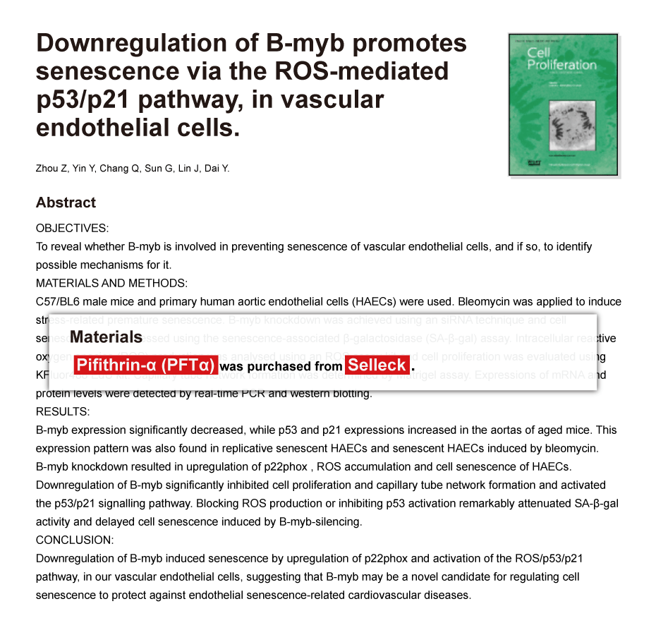 Pifithrin-α (PFTα) HBr | 购买p53 抑制剂 - Selleck