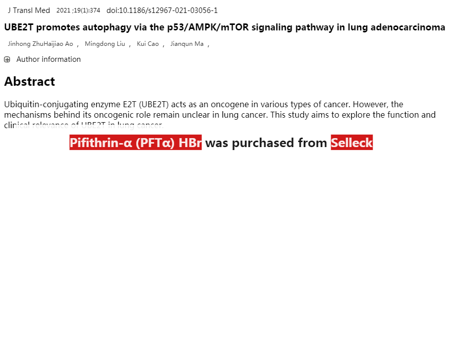 Pifithrin-α (PFTα) HBr | 购买p53 抑制剂 - Selleck