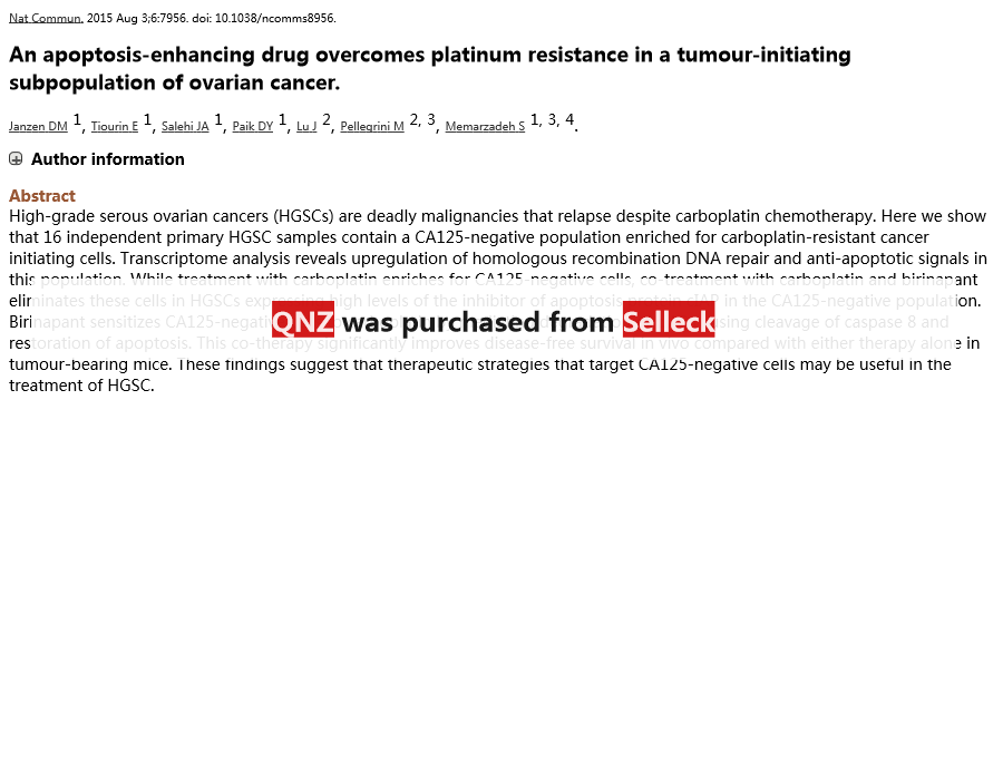 QNZ (EVP4593) | 购买NF-κB 抑制剂 - Selleck