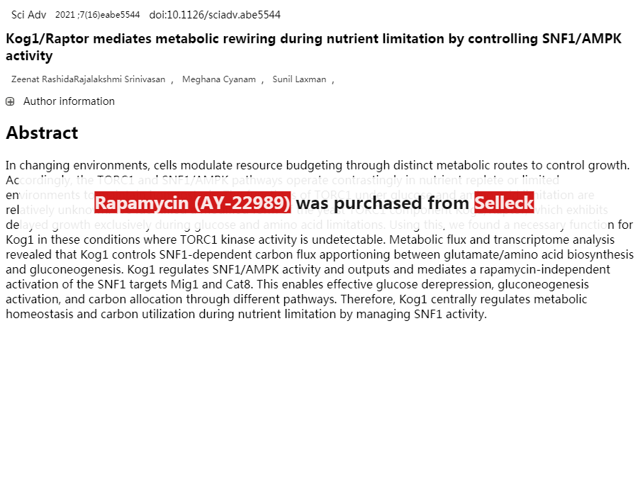 mTOR抑制剂 | mTOR Inhibitor