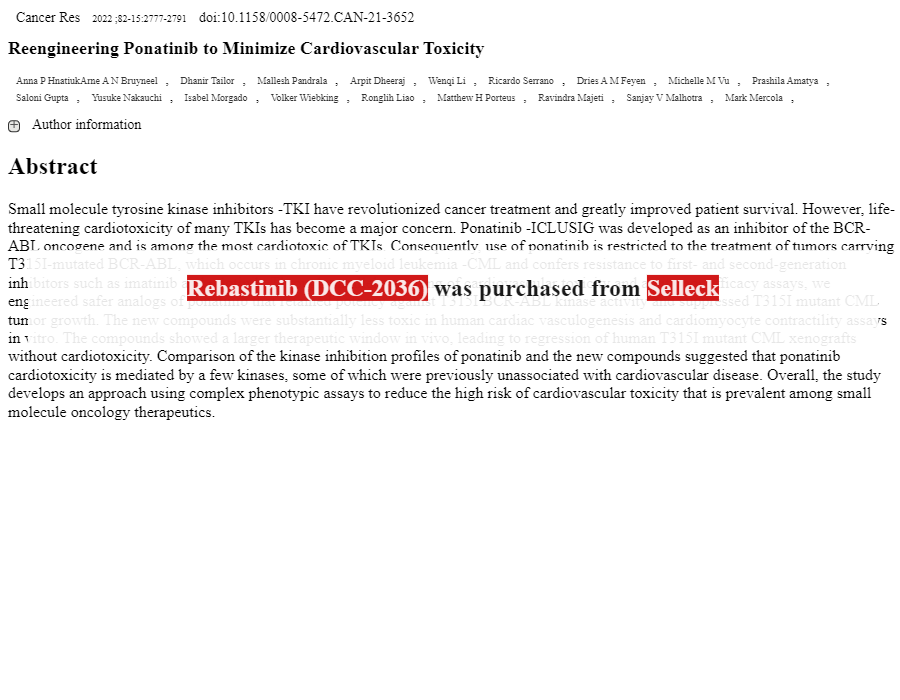 Bcr-Abl抑制剂 | Bcr-Abl Inhibitor