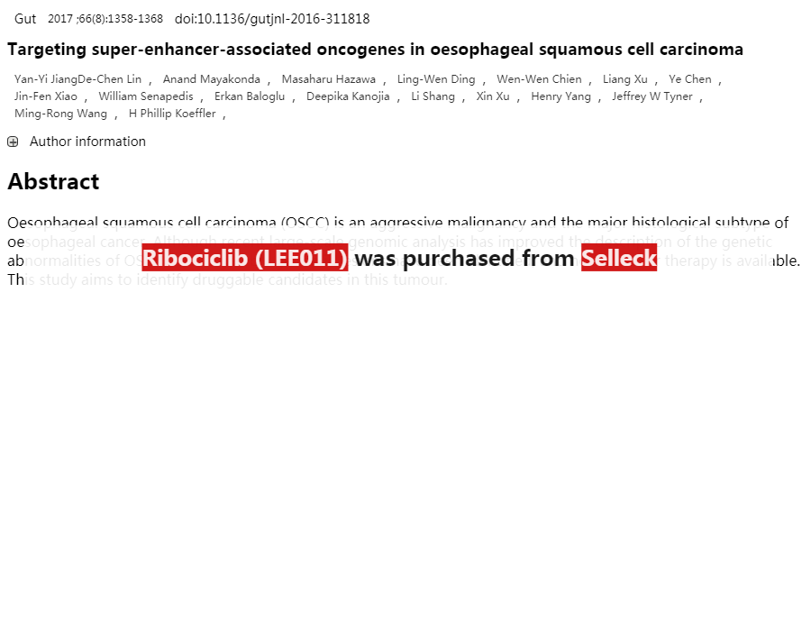 Ribociclib (LEE011) | 购买CDK 抑制剂 - Selleck