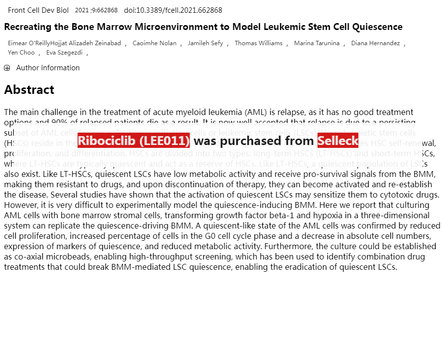 Ribociclib (LEE011) | 购买CDK 抑制剂 - Selleck