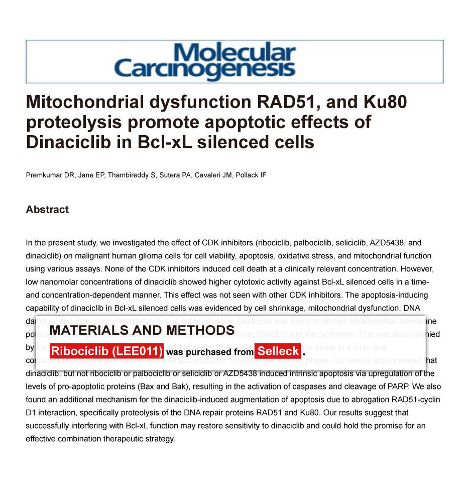 Ribociclib (LEE011) | 购买CDK 抑制剂 - Selleck