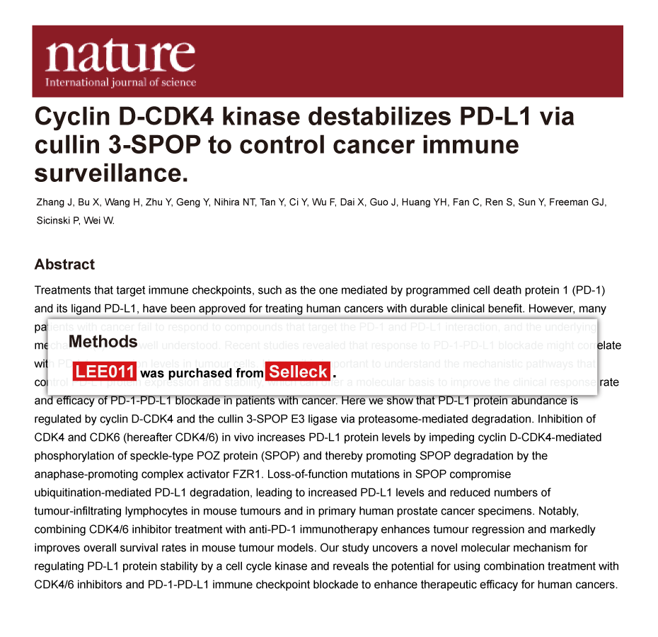 Ribociclib (LEE011) | 购买CDK 抑制剂 - Selleck