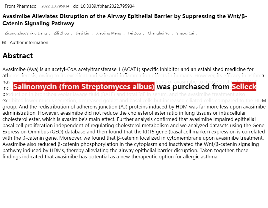 Wnt/beta-catenin抑制剂 | Wnt/beta-catenin Inhibitor