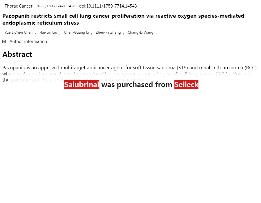 Sal003 是一种有效的细胞渗透性 eIF-2α phosphatase 抑制剂。