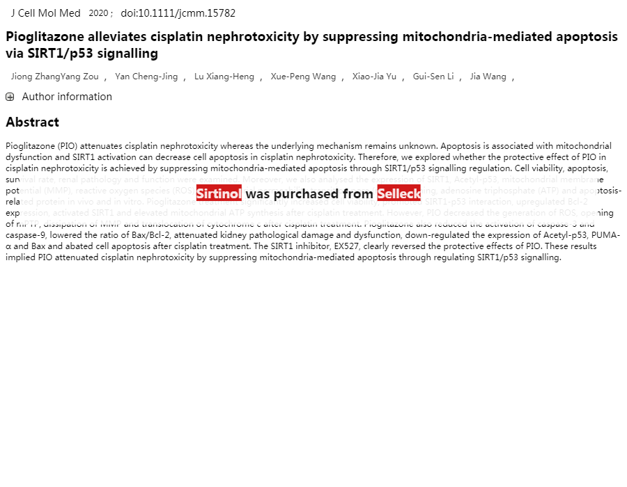 Sirtinol | 购买Sirtuin 抑制剂 - Selleck