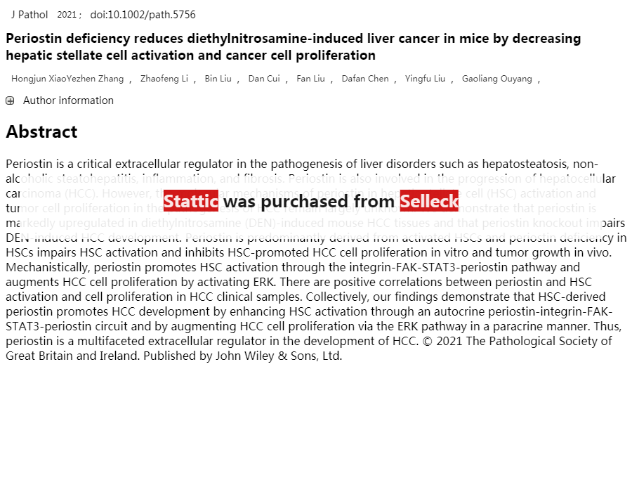 Stattic | 购买STAT 抑制剂 - Selleck