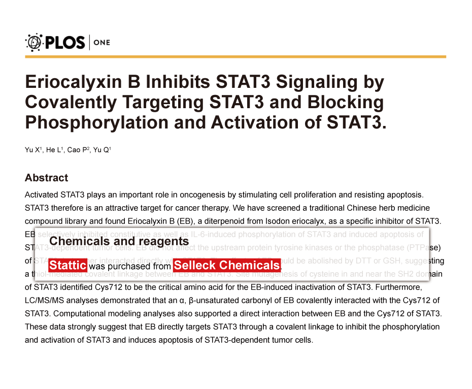 Stattic | 购买STAT 抑制剂 - Selleck