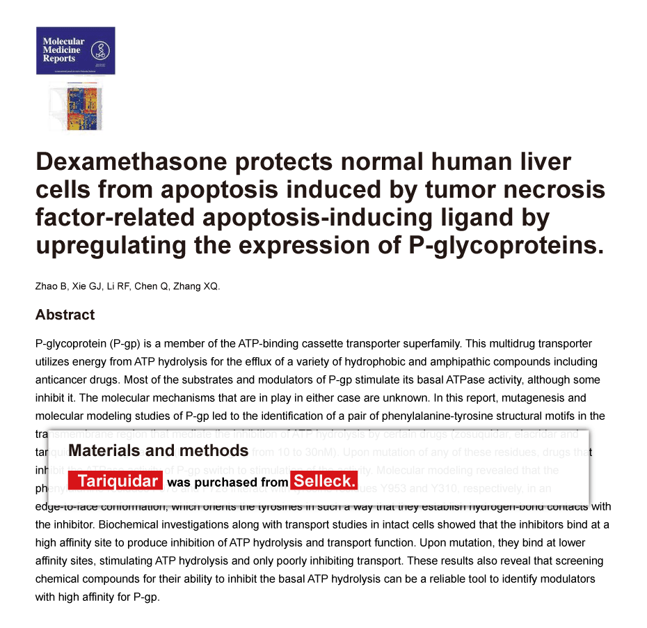 Tariquidar (XR9576) | 购买P-gp 抑制剂 - Selleck