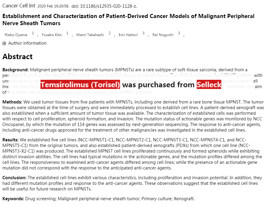 Temsirolimus (CCI-779) | 购买mTOR 抑制剂 - Selleck