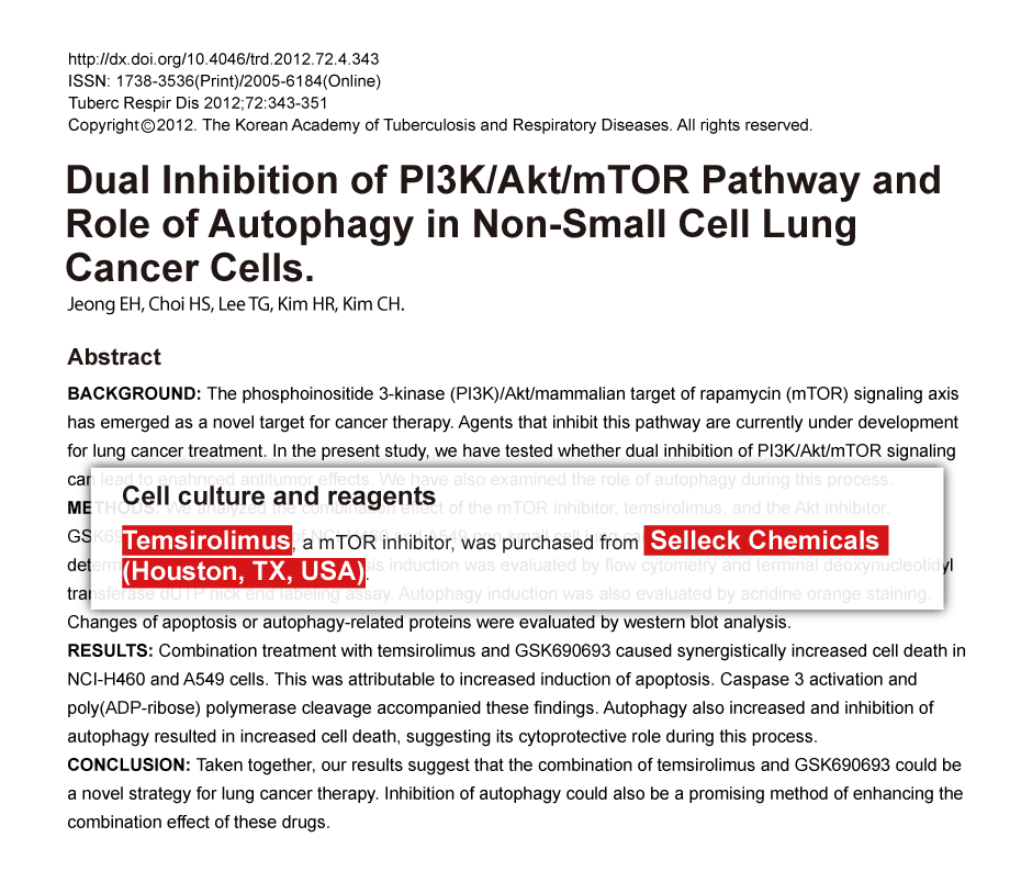 Temsirolimus (CCI-779) | 购买mTOR 抑制剂 - Selleck