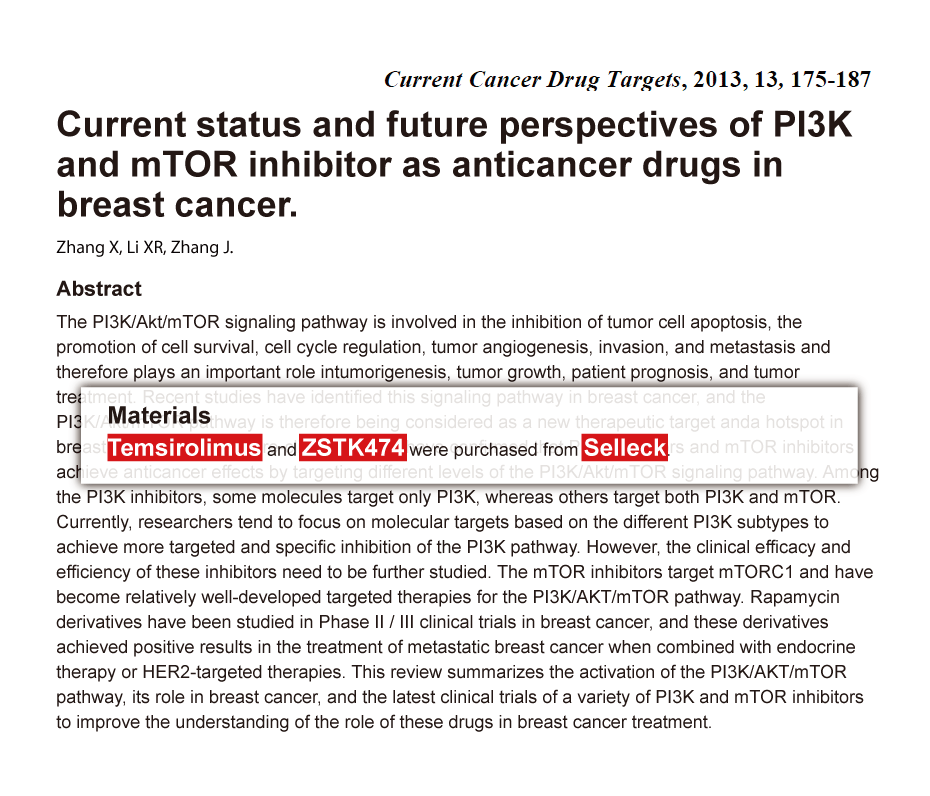 Temsirolimus (CCI-779) | 购买mTOR 抑制剂 - Selleck