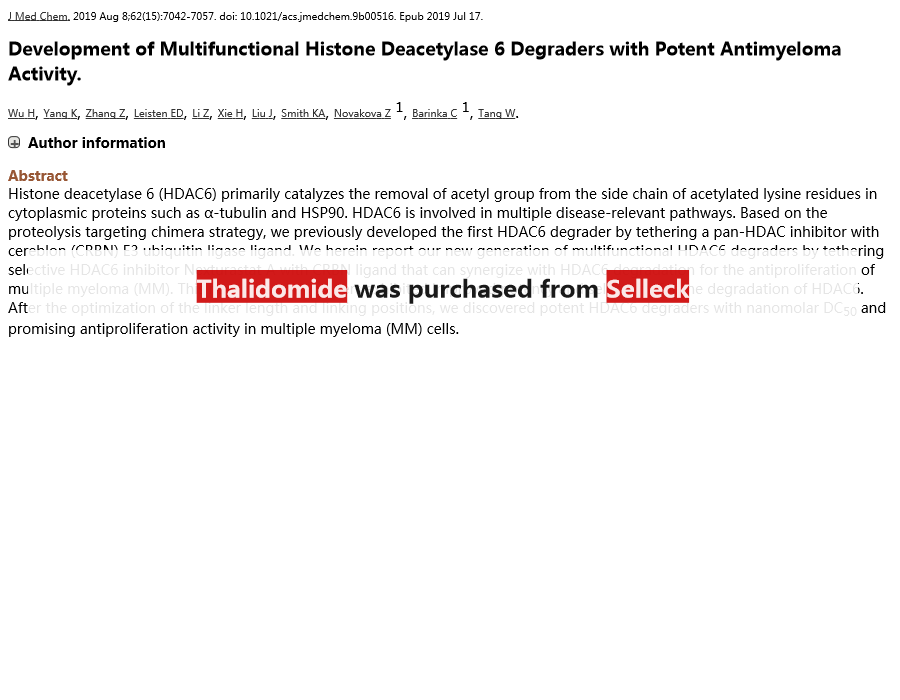 购买Thalidomide | E3 ligase Ligand chemical | 价格 | IC50 | 只能用于研究