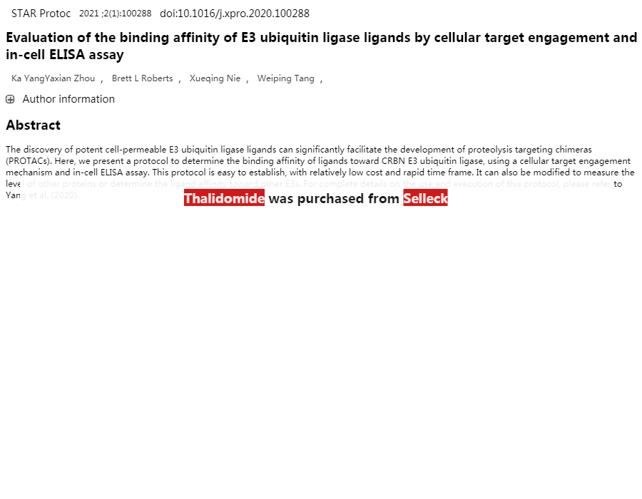 购买Thalidomide | E3 ligase Ligand chemical | 价格 | IC50 | 只能用于研究