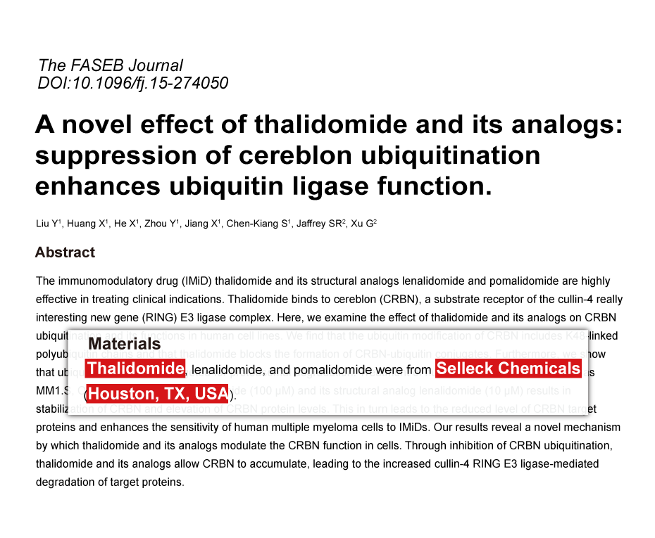 购买Thalidomide | E3 ligase Ligand chemical | 价格 | IC50 | 只能用于研究