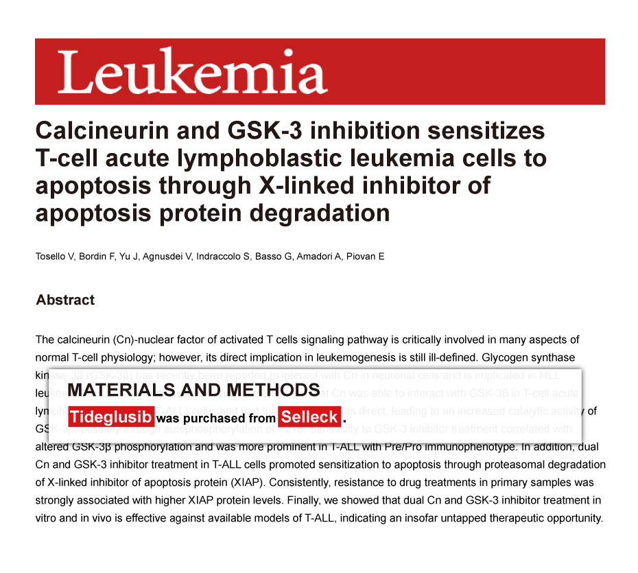 Tideglusib | 购买GSK-3 抑制剂 - Selleck