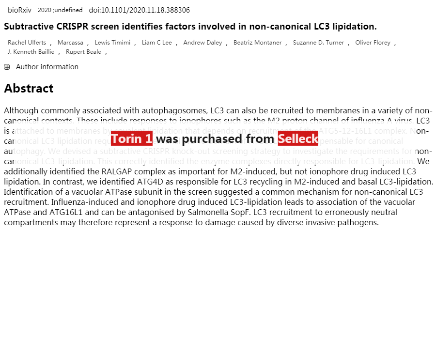 Torin 1 | 购买mTOR 抑制剂 - Selleck