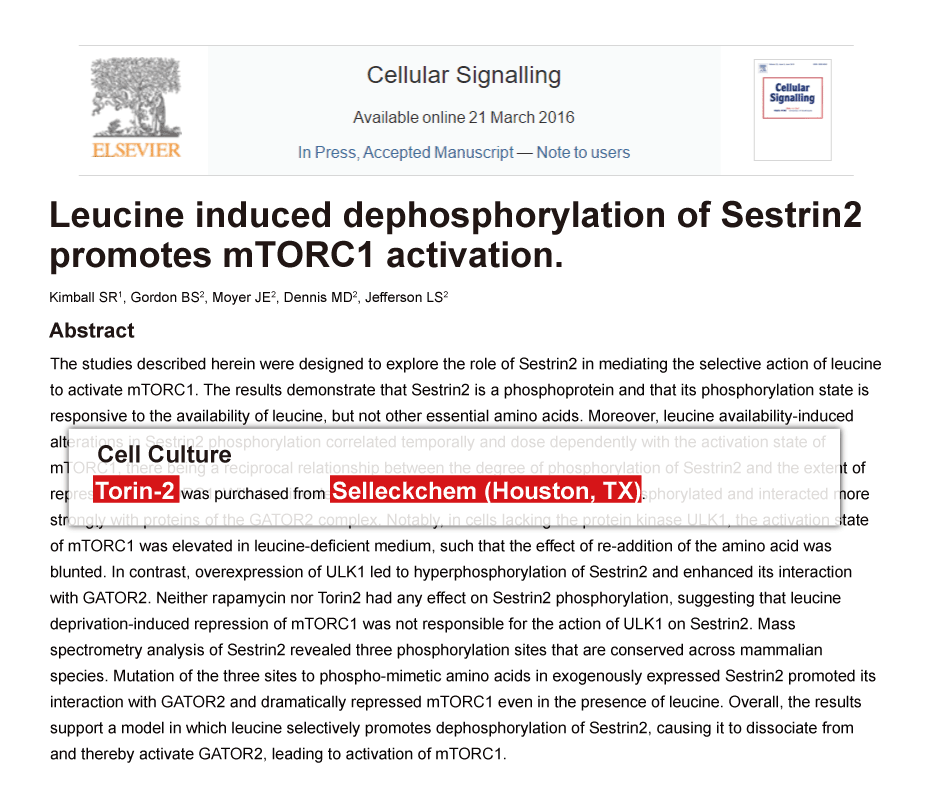 Torin 2 | 购买mTOR 抑制剂 - Selleck