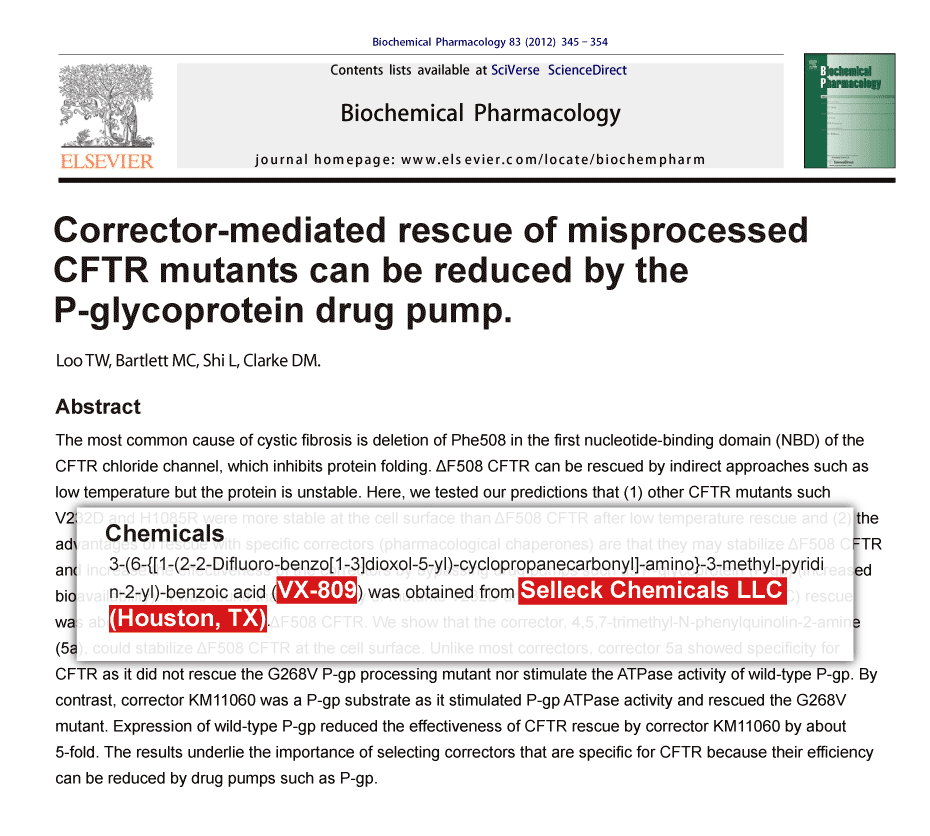 VX-809 (Lumacaftor) | 购买CFTR 调节剂 - Selleck
