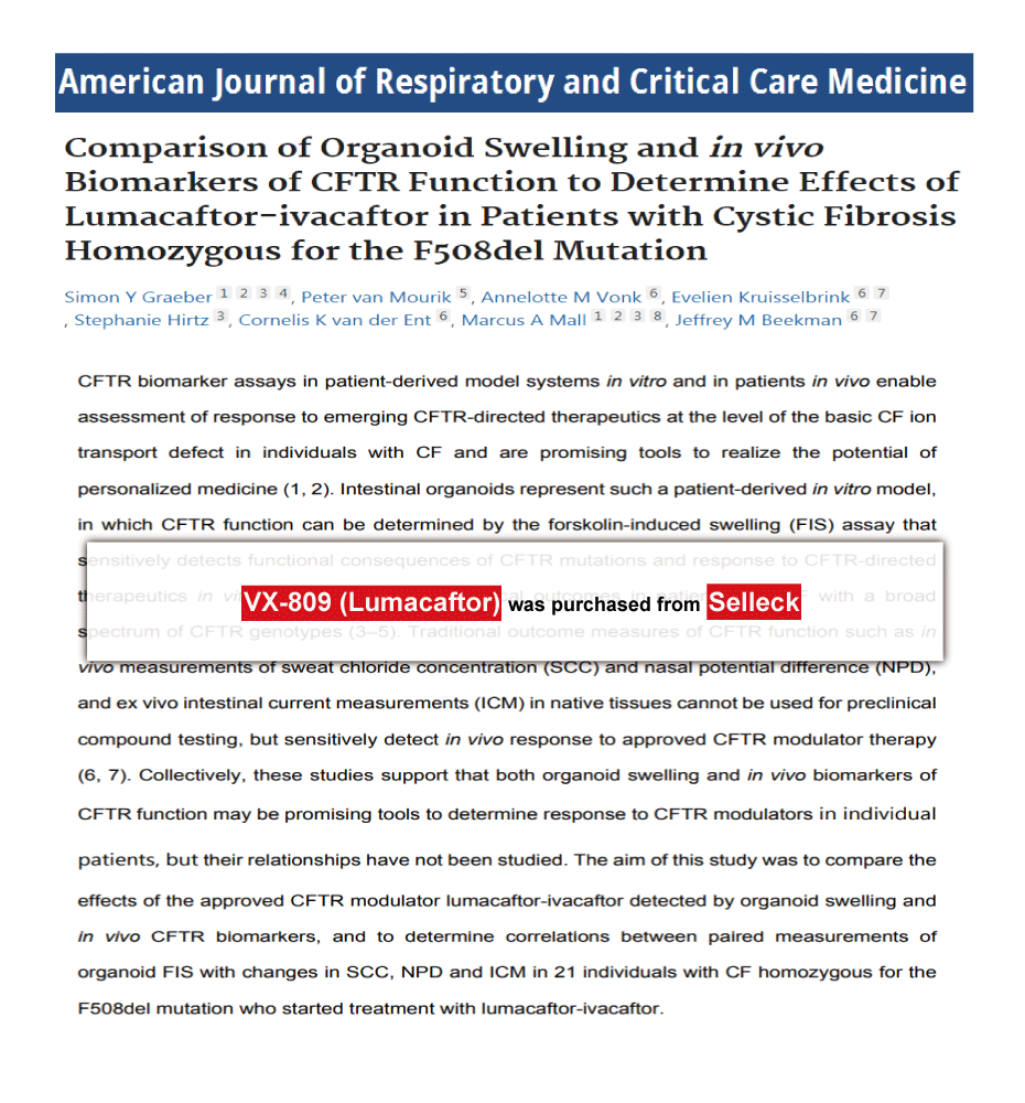 Lumacaftor (VX-809) | 购买CFTR 调节剂 - Selleck