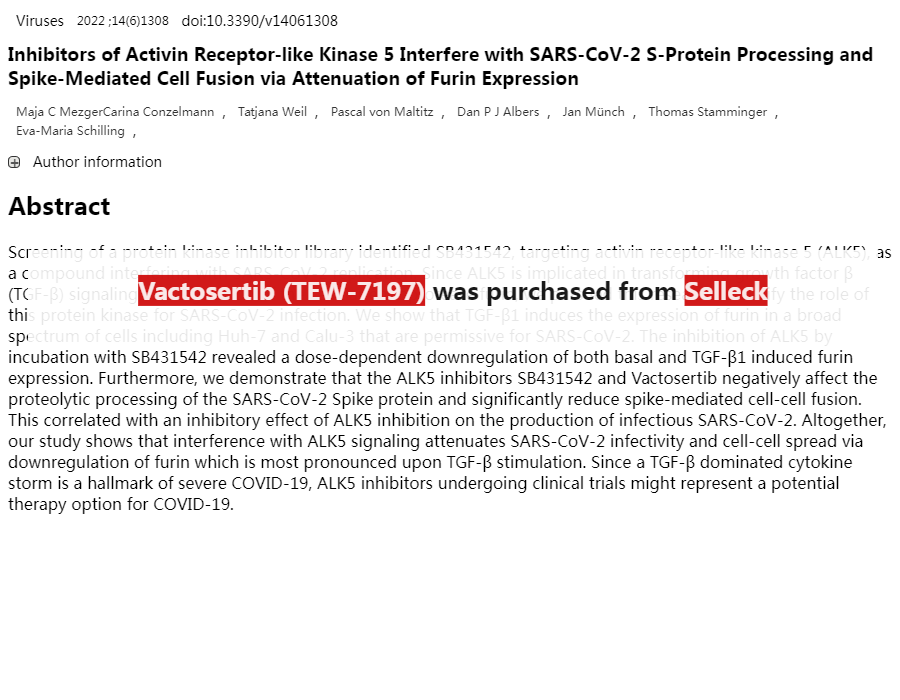 TGF-beta/Smad抑制剂 | TGF-beta/Smad Inhibitor