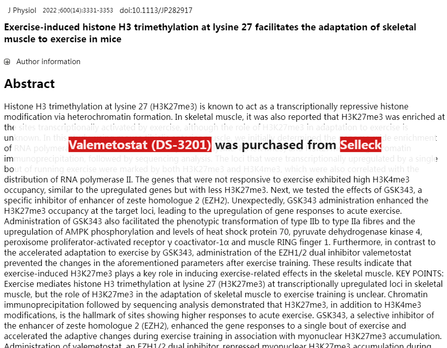 Valemetostat (DS-3201) | ≥99%(HPLC) | Selleck | EZH1/2 inhibitor