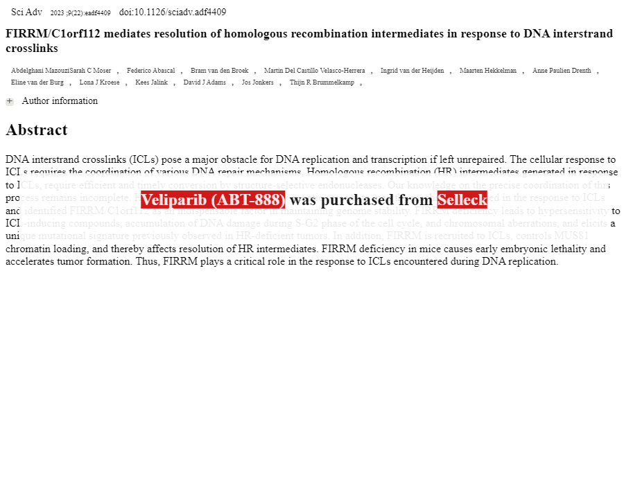 PARP抑制剂 | PARP Inhibitor