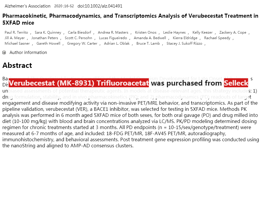 Alzheimer's Association, 2020, 16-S2