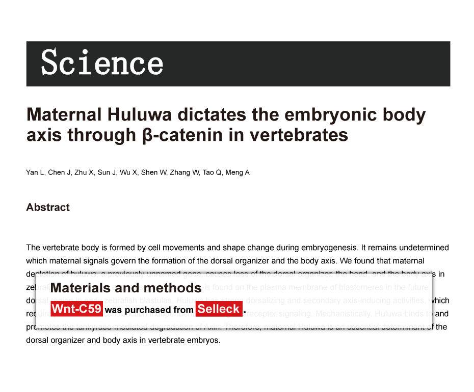 Selleck中国官网 - 活性化合物专家（活性化合物，化合物库）