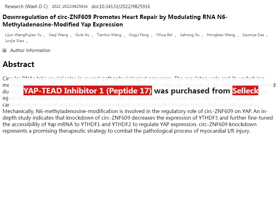 YAP 拮抗剂 | YAP 抑制剂 | YAP 激动剂 | YAP 激活剂