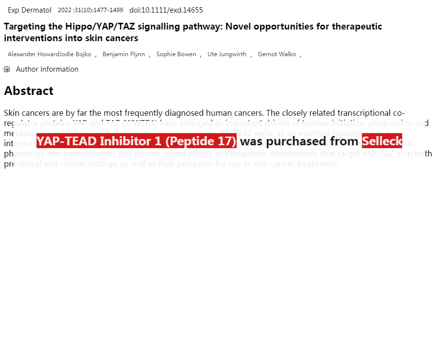 YAP-TEAD Inhibitor 1 (Peptide 17) | 99.56%(HPLC) | In Stock | YAP inhibitor