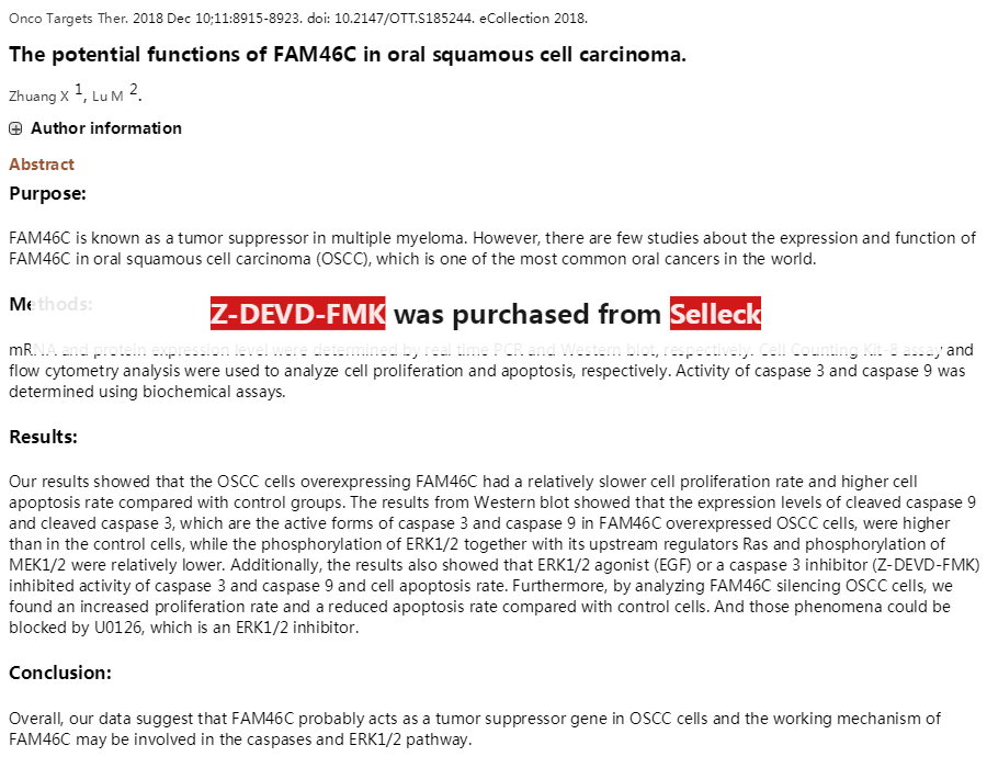 Z-DEVD-FMK | Caspase 抑制剂&激活剂 | 现货供应 | 美国品牌 | 免费采购电话400-668-6834