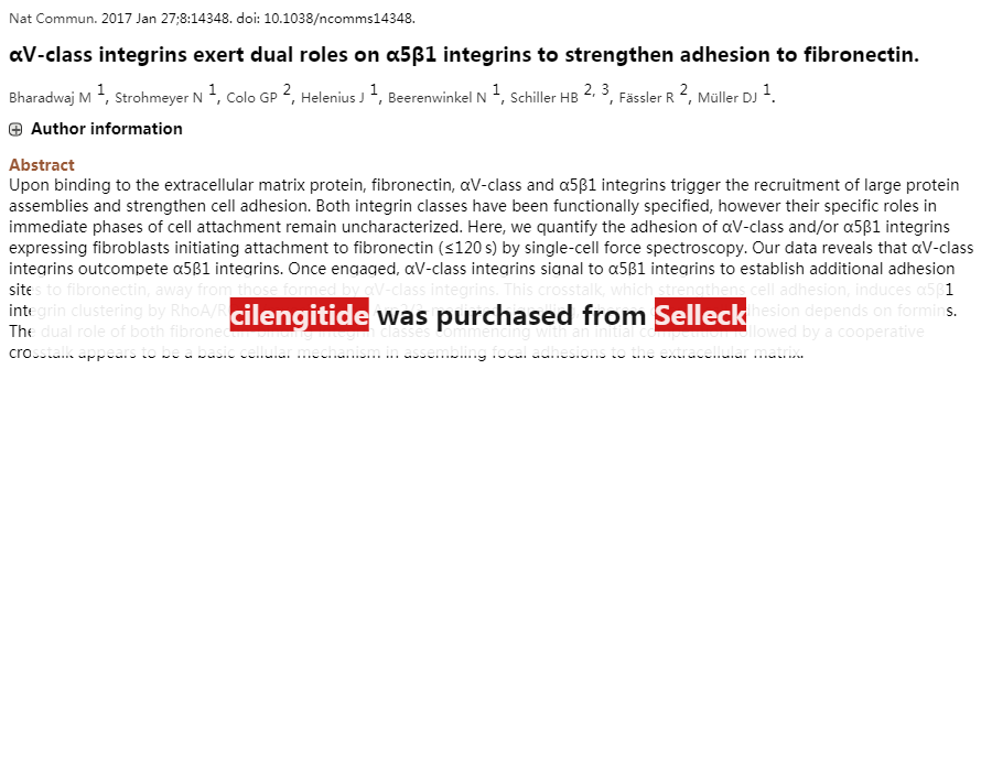 Cilengitide trifluoroacetate | 购买Integrin 抑制剂 - Selleck