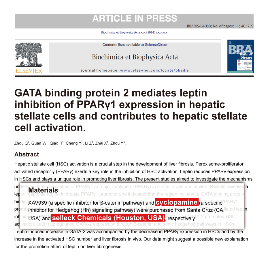 Cyclopamine | Hedgehog/Smoothened 抑制剂 | 现货供应 | 美国品牌 | 免费采购电话400-668-6834
