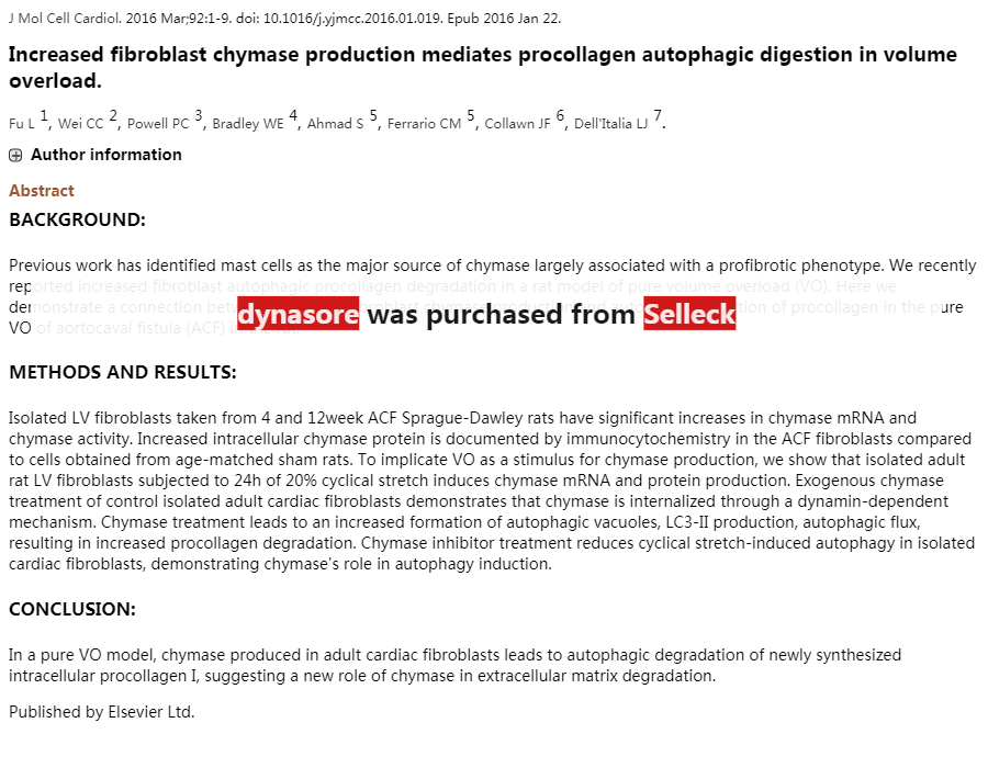 Dynasore | Dynamin 抑制剂 | 现货供应 | 美国品牌 | 免费采购电话400-668-6834